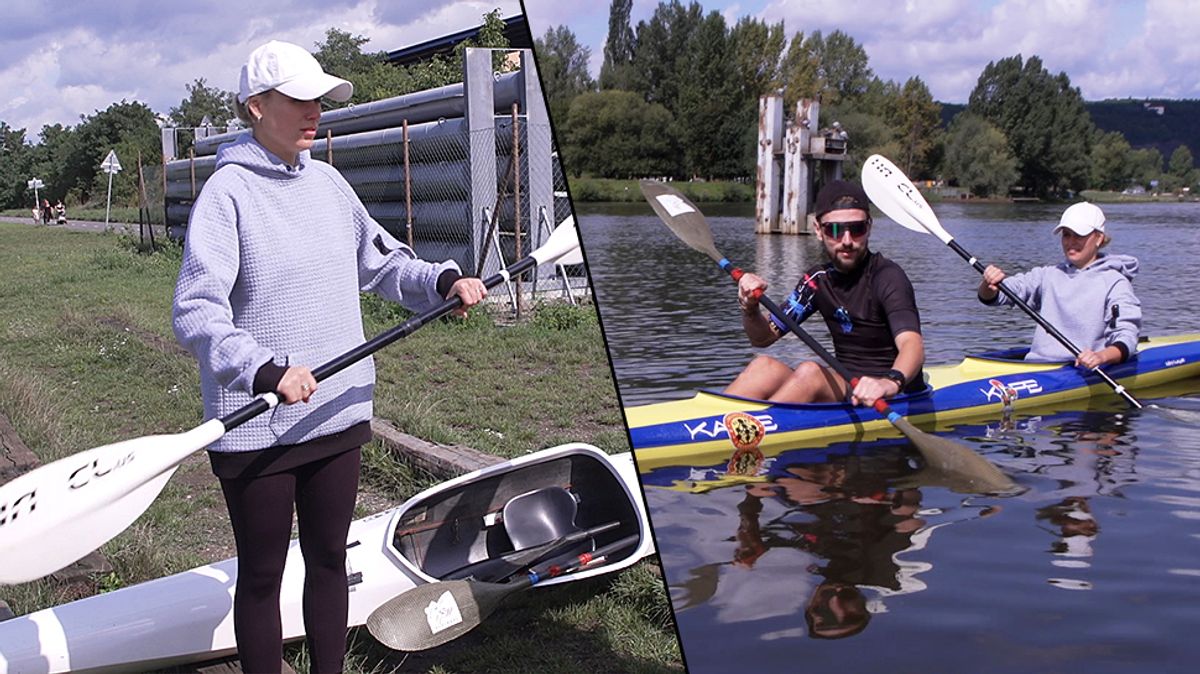 Herec balil kolegyni při tréninku na kajaku. Žádal si to scénář seriálu ...